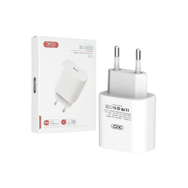 Kucni punjac XO L40 PD 18W (USB-C) + iPhone kabal - Akord Tech store